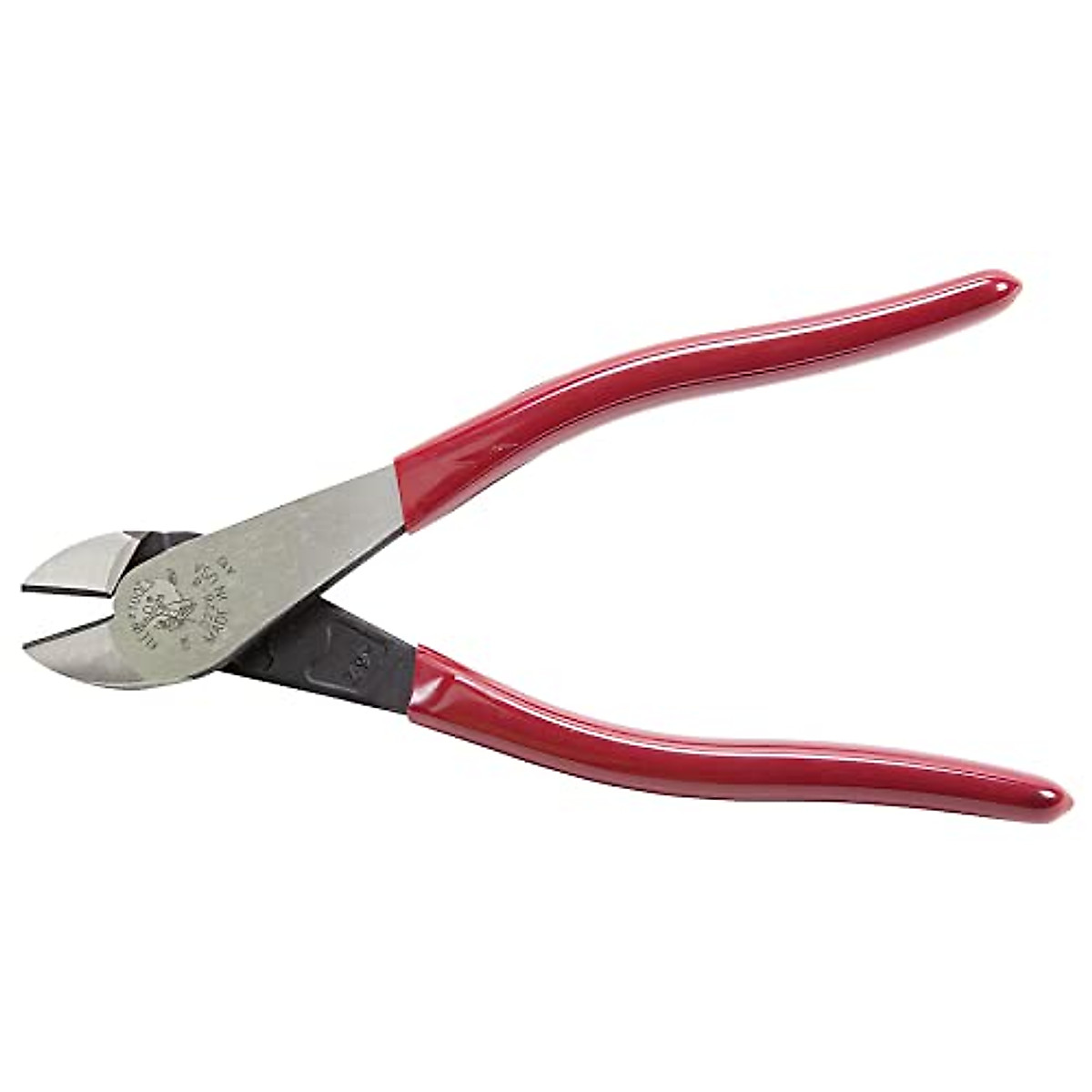 Klein Tools D228-8 Pliers, Made in USA, Diagonal Cutting Pliers with Short Jaw and Beveled Knives, High-Leverage Color-Coded Wire Cutters, 8-Inch