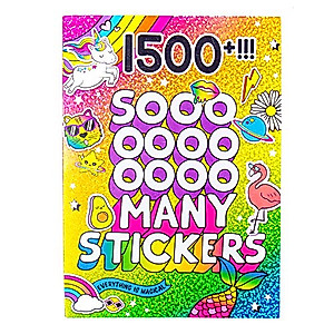 Just My Style 1500+ Stickers, Kawaii Y2K Sticker Book with Positivity Quotes, Sweet Treats, Unicorns, Fun Craft Stickers, for Girls Kids Teens Adults