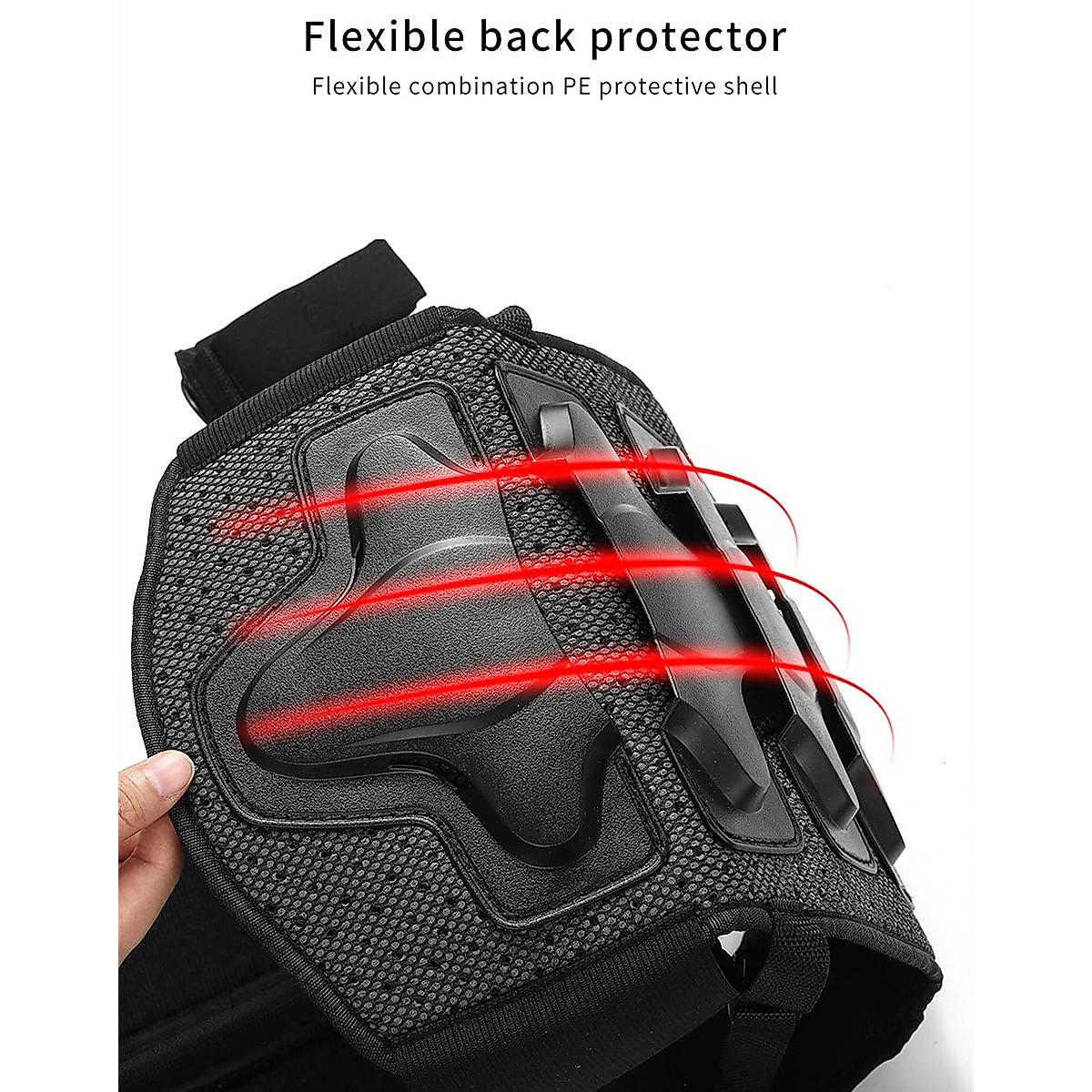WOSAWE Kids Dirt Bike Chest Protector Skating Knee Elbow Pads Youth ATV Spine Protective Gear Kit, Red