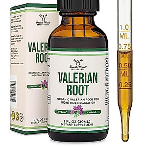 Valerian Root Drops for Sleep - Organic Valerian Root Tincture Extract 168mg - 1 FL OZ, 30 Servings (Better Absorbed Than Capsules, Enhances Valerian Root Tea) for Relaxation and Calm by Double Wood