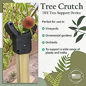 Kalinar Tree Crutch - DIY Tree Support Device - Save Fruit Tree Branches from Breaking Under Heavy Fruit, fits on Standard 2x2 Lumber, T-bar, Bamboo Garden Stakes, Broom Pole, and More (1-Pack)