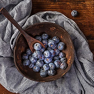 LABACRAFT Coconut Bowls and Wooden Spoon Set 2 Perfect for Smoothie Bowls 5.5 x 2.2 inches Vegan Coconut Made From Coconut Shells Polished With Coco Oil (Gift Set 2)