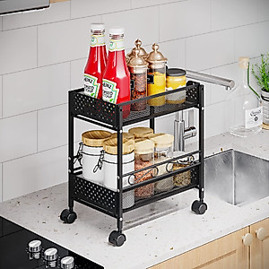 Lexza Pull Out Organizer with 2 Tier Sliding Storage Baskets, Under/Over the Sink Organizers and Storage for Kitchen Bathroom -Idea Home Gift