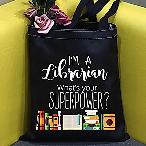 G2TUP Funny Librarian Gifts for Women Zipper Pouch School Librarian Retirement Gift Library Reading Organizer (I'm A Librarian Tote)