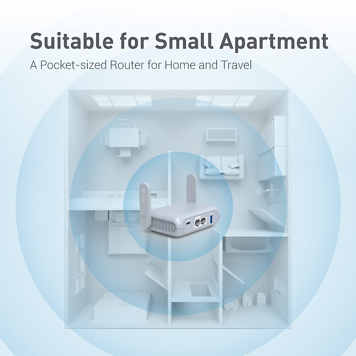 GL.iNet GL-MT3000 (Beryl AX) Pocket-Sized Wi-Fi 6 AX3000 Wireless Travel Gigabit Router & Gadget Organizer Case (Black)