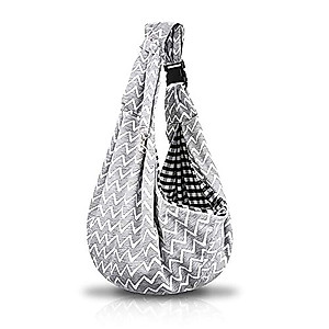 Jekeno Small Dog Sling Cat Carrier Adjustable Strap Hands Free Pet Puppy Travel Bag Backpack for Women Girls (White Gray)
