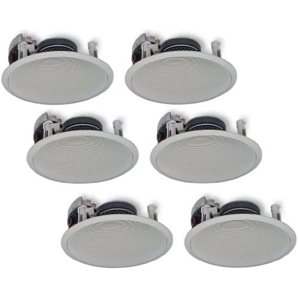 Yamaha Natural Sound Custom Easy-to-install In-Ceiling Flush Mount 2-Way 150 watts Speaker (Set of 6) with 8" Cone Woofers & 1" Swivel Titanium Dome Tweeter