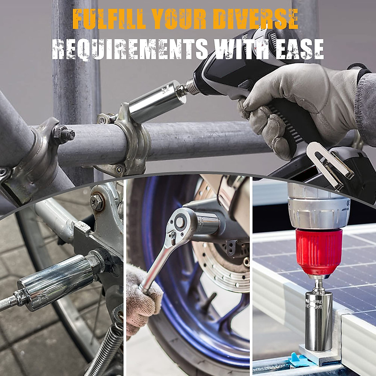 MulWark Super Universal Socket Tools for Men - (7-19 MM) Socket Set with Power Drill Adapter Gadgets for Men Women Birthday Gift for Dad Husband