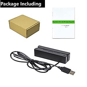 Posunitech Mini Msr100 Swipe Magnetic Credit Card Reader 3 Tracks Hi/Lo Data Collector, USB Msr Stripe Card Reader for Point of Sale (POS), Access Control, ID Verify