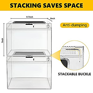 Reptile PC Glass Terrarium - Amphibians Tank Starter Kits, Acrylic Anti Breakage 12x9x7 inch, Top Sliding Door Screen Ventilation Mini Habitat Cages, Hygrometer, Hide Cave, Vines, Tweezer, Sprayer