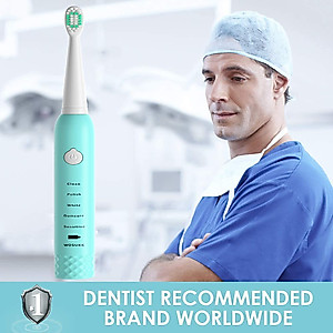 Sonic Electric Toothbrushes for Kids-5 Modes with Smart Timer, Waterproof USB Charging Rechargeable Ultrasonic Toothbrushes, 4 Replacement Brush Heads, Adults Power Toothbrush, Dentists Recommend