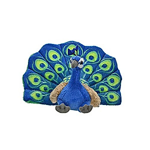 WILD REPUBLIC Peacock Plush, Stuffed Animal, Plush Toy, Kids Gifts, Cuddlekins, 8 Inches,Blue