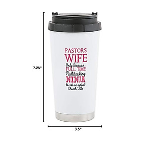 CafePress Pastor's Wife For Light Travel Mug 20 oz. Insulated Stainless Steel Coffee Tumbler