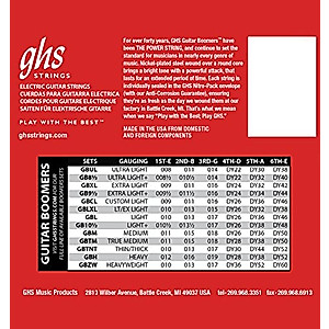 GHS Strings DYM Guitar Boomers, Nickel-Plated Electric Guitar Strings, Wound G, Medium (.013-.056)