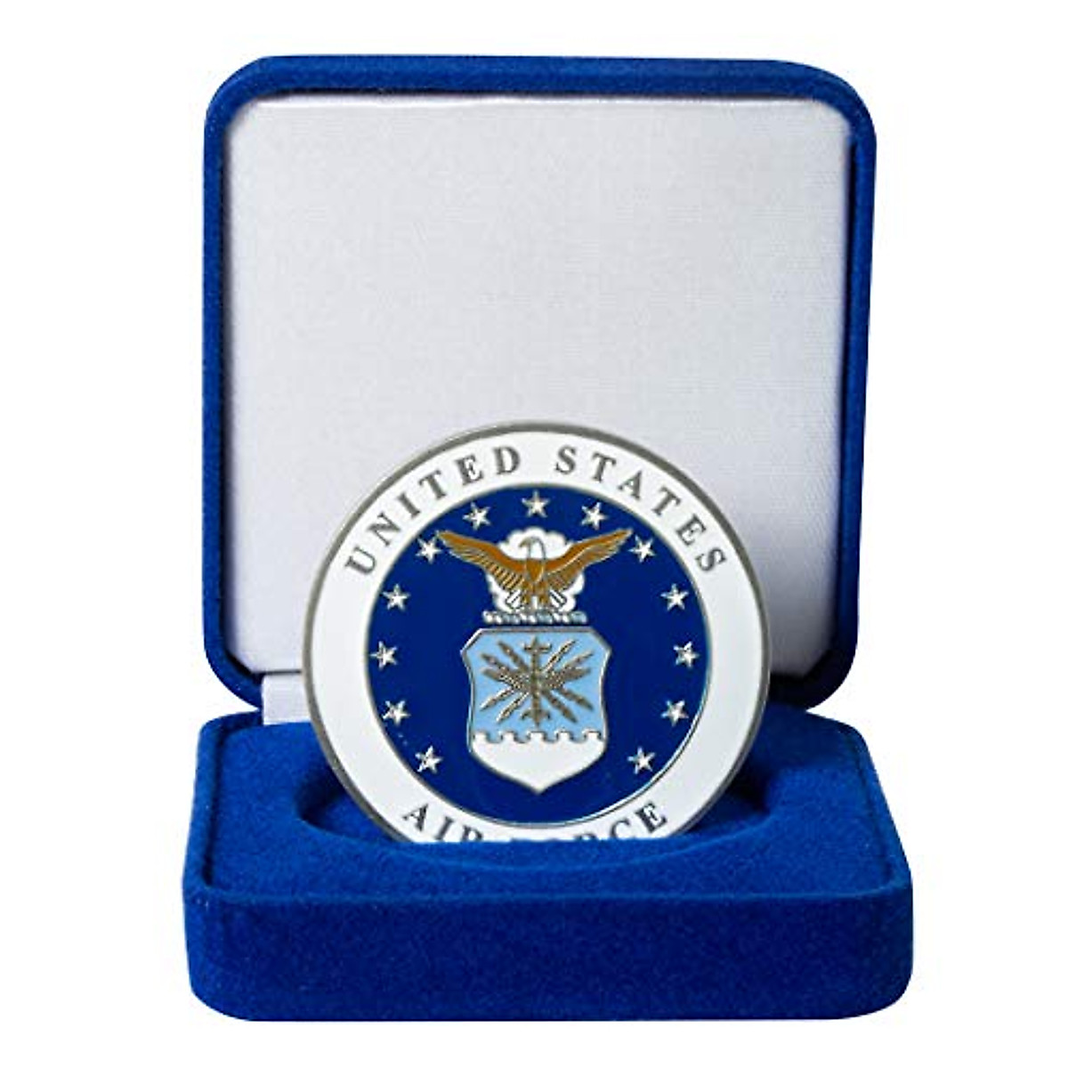 Blue Velvet 50mm Challenge Coin Presentation Display Box