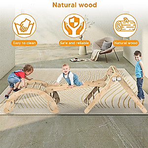 Climbing Toys for Toddlers, Multifunction Toddler Climbing Toys Indoor, Montessori Wooden Triangle Climbing Toys with Sliding Ramp, Multifunction Montessori Play Gym Climbing Toys for Toddlers