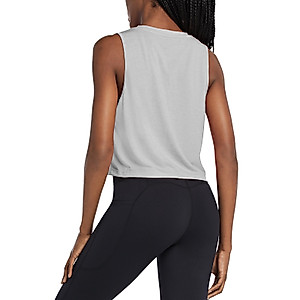 baleaf Workout Tops for Women Crop Tank Top Quick Dry Athletic Gym Exercise Sleeveless Shirts Muscle Yoga Loose Fit Heather Gray S