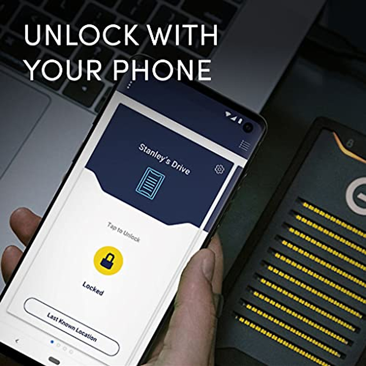 SanDisk Professional 4TB G-Drive ArmorLock SSD - Encrypted NVMe Solid State Drive, 1000MB/s, USB-C, High-Level Security, Ultra Rugged - SDPS41A-004T-GBANB