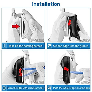 Geekria Comfort Linen Replacement Ear Pads for Audio-Technica ATH-M50XBT ATH-M50xBT2 ATH-M50X ATH-M60X M40X M30X M20X M10X ATH-ANC9 Headphones Earpads, Headset Ear Cushion Repair Parts (Dark Grey)