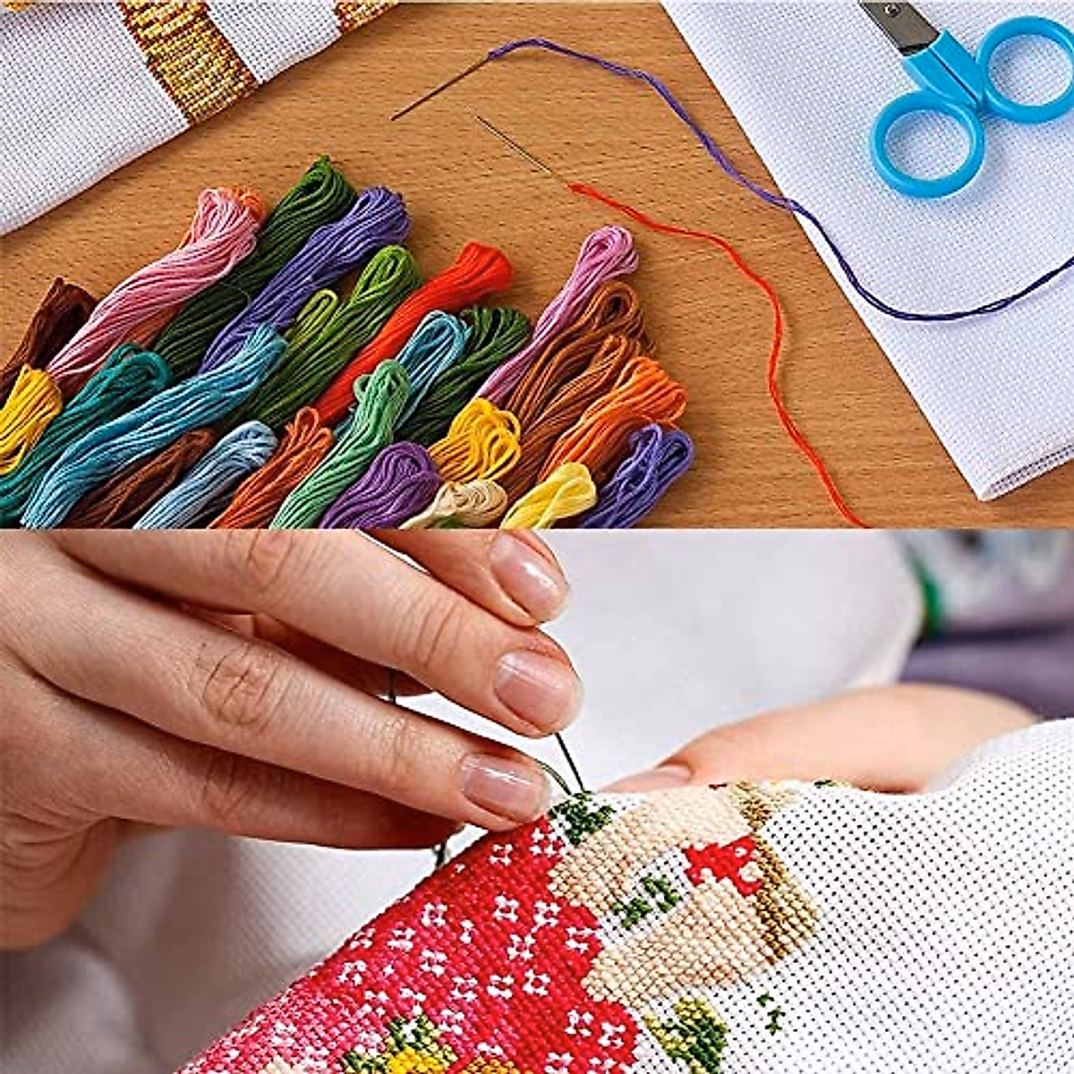 Inspirational Cross Stitch Kits for Adults - Stamped Crossstitching Kits Preprinted 11 Count Cross-Stitch Kit for Beginner, 11CT Prestamped Easy Pattern Needlepoint Kits Crafts Decor 11.8x15.7inch