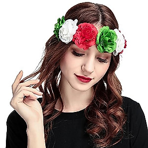 Love Sweety Rose Flower Headband Floral Crown Mexican Hair Wreath (Christmas)