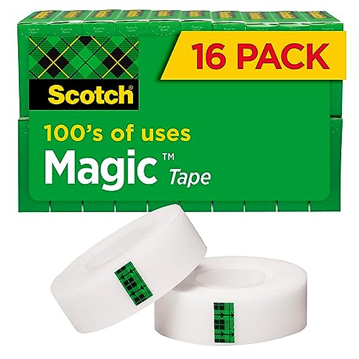 Scotch Magic Tape, Invisible, Home Office Supplies and Back to School Supplies for College and Classrooms, 16 Rolls