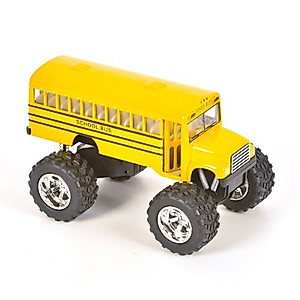 Rhode Island Novelty 5 Inch Die-cast Metal School Bus Big Wheel Monster Truck One School Bus