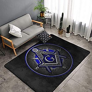 SWEET TANG Area Rug Masonic Faith Hope and Charity Freemason Logo Modern Soft Floor Mat Throw Rugs Nursery Decoration Rugs Baby Care Crawling Carpet, 60x39 inches