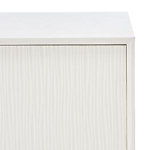 SAFAVIEH Home Collection Aliyah White 2-Door 1-Shelf Entertainment Media Stand up to 55" Flatscreen TV