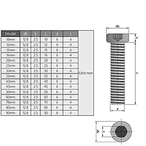 MroMax 20Pcs M6 x 40mm Flat Head Hex Socket Cap Screws Bolts, Nickel Plated Carbon Steel Fully Threaded Furniture Screws for Assemble Cabinets, Baby Beds, Tables and Chairs