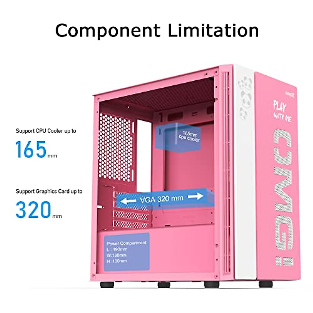 SZD S590 Gaming pc case (Pink)