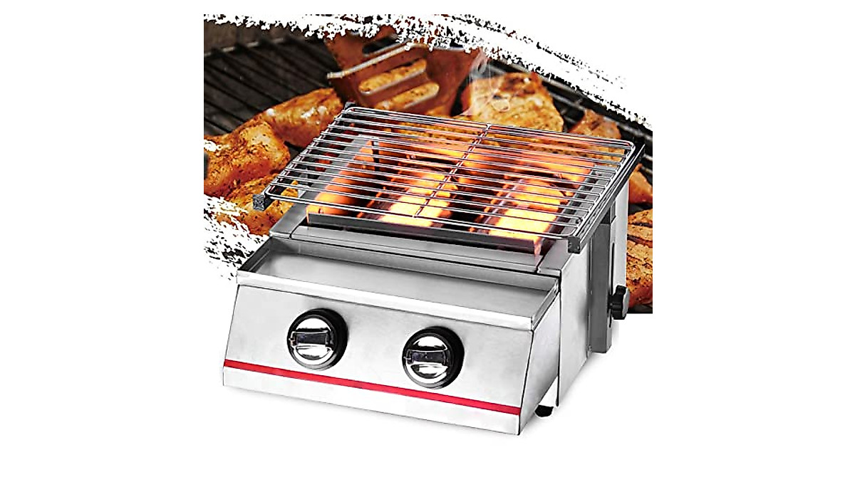 Kitneed Portable 2 Burner Gas Grill for Outdoor Cooking