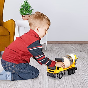 ArtCreativity Light Up Cement Truck, Cement Mixer Toy Truck with Lights, Sounds, and Rotating Barrel, Push and Go Kids Construction Toys, Construction Vehicle Toys for Boys and Girls Ages 3 and Up