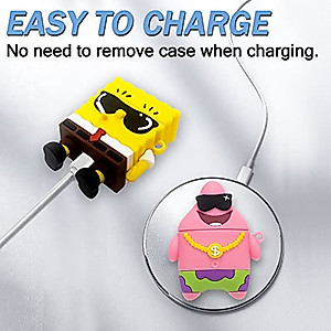 [3 Pack] Funny Airpod Case for AirPod 2/1, 3D Cartoon Character Cute Airpods 1&2 Case Kawaii AirPods 1/2 Cover for Men Boys Gift Protective Silicone Case with Keychain Accessories