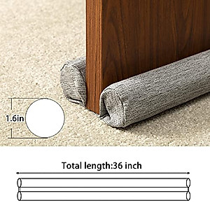 DreamQuil Twin Door Draft Stopper, Under Door Draft Blocker Door Sweep Weather Stripping Free Adhesive Adjustable Noise Stopper (White, 32-36 Inch)