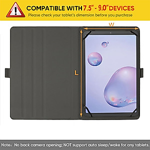 Pudazvi Universal 7.5-9.0 inch Tablet Case,360 Degree Rotatable Kickstand Multiple Viewing Stand Case Cover for 7.9" 8.0" 8.4" 8.9" inch and All 7.5-9.0 Inch Touchscreen Tablet,Flower Grass