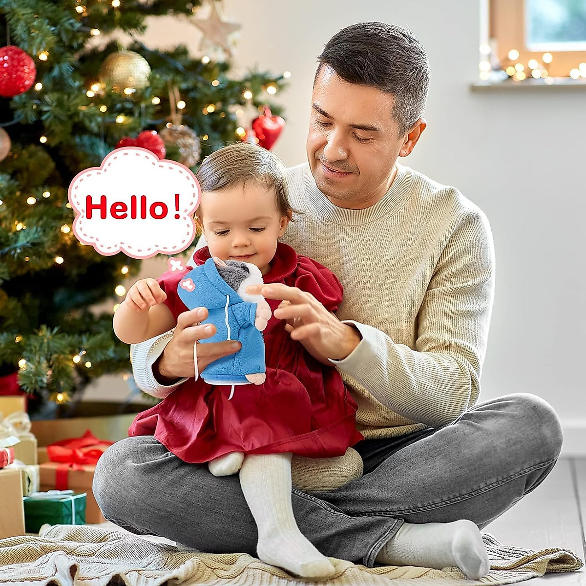 Qrooper Talking Hamster Repeats What You Say, Toys for 3+ Year Old Girl & Boy for Kids, Toddler Toys Autism Sensory Toys for Kids Gifts, Plush Stuffed Animals Toys for Girls(Blue)