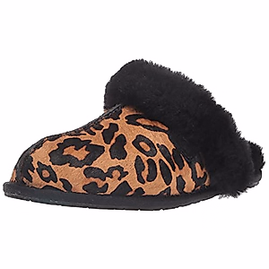 UGG Women's Scuffette II Panther Print Slipper, Butterscotch, 5