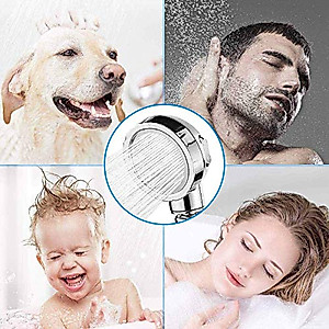 Handheld Shower Head with 59Inch Stainless Steel Hose and Adjustable Holder, 360 Degree Rotating Adjustable High Pressure Showerhead with On/Off Switch 3 Spray Modes RV Bathroom Shower Set