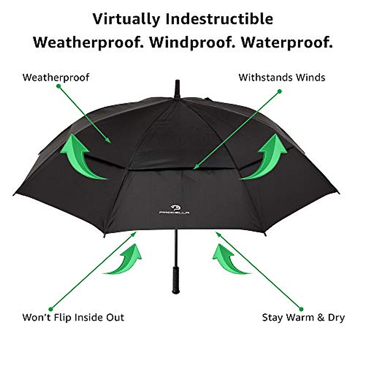 Procella 62 Inch Golf Umbrella Extra Large Automatic Open Windproof Waterproof Double Canopy Selected by World Top Golfers Oversize Vented Stick Umbrellas for Rain Best Golf Gifts for Men and Women
