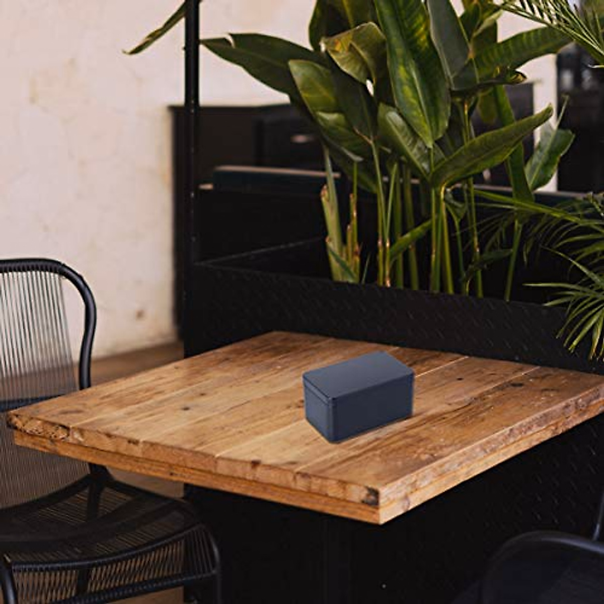 DOITOOL Metal Container Rectangular Tin Box with Lids, Portable Tea Storage for Tea, Candy, Candle, Jewelry - Black (13x8x6cm) Small Tin Box