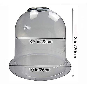 YANGMEI 10 Pack Reuseable 10" Plastic Greenhouse Garden Plant Bell Cover Germination Cover Frost Guard Freeze Protection Dome(Bonus 30 Metal Stakes+10 Plant Tags)