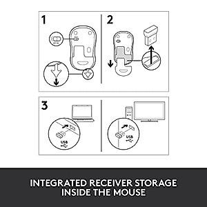 Logitech M185 Wireless Mouse, 2.4GHz with USB Mini Receiver, 12-Month Battery Life, 1000 DPI Optical Tracking, Ambidextrous PC/Mac/Laptop - Swift Gray