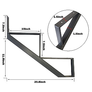Steel Stair Step Riser - Stair Frame - 2 Step for Deck Height 19.2 Inches Stair Stringer Step Stringer Square Metal Stair Stringer Frame Hanger Bracket Support Outdoor Steps Mobile Home Stairs