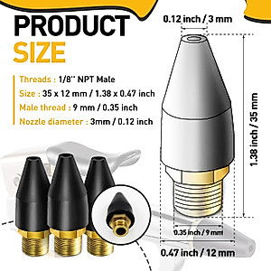 3 Pcs Rubber Air Tool For Air Nozzle Tip, Blow Gun Rubber Tip For Air Tool, Parts Air Nozzle For Air Blow Guns Tool For Air Tool Parts & Accessories Air Blow Guns Tool Black