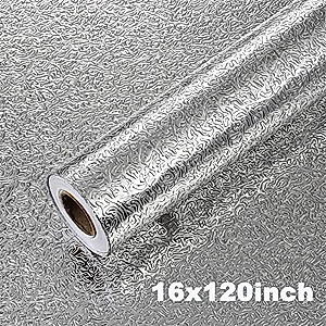 Fiudx Kitchen Backsplash Sticker Oil-Proof Wallpaper Wall Sticker Oil Proof Sticker Waterproof Countertop Cover Paper for Drawer/Cabinets/Shelf Liner