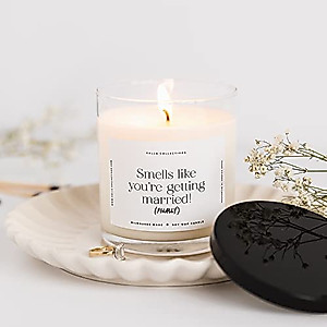 Engagement Candle, Smells Like You’re Getting Married, Finally, Lavender Lemongrass Handmade Scent, 100% Natural Soy Wax Blend, 75 Hr Burn, Gift for Her, Couples, Elope Party, Friends, USA Made