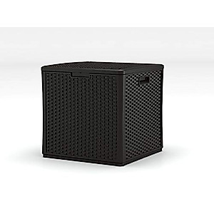 Suncast 60 Gallon Resin Outdoor Patio Storage Box, Java