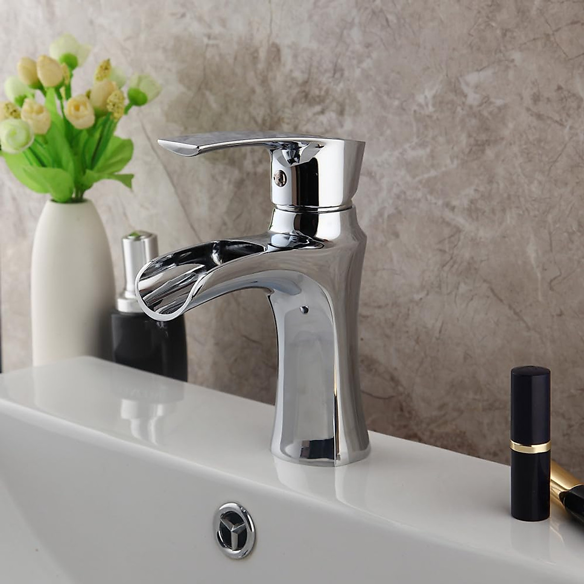 Bath Basin Faucet Brass Black Chrome Faucet Brush Nickel Sink Mixer Tap Vanity Hot Cold Water Bathroom Faucets,Chrome