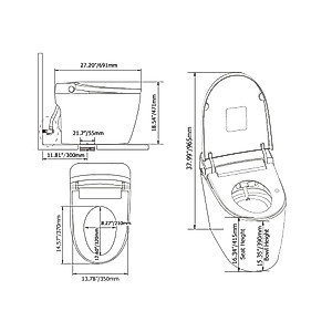 KunMai One-Piece Elongated Smart Toilet with Automatic Flush, Heated Seat, Self-Cleaning Bidet, and Foot Sensor, Modern Design for Bathrooms